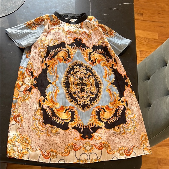 Zara | Dresses | Elegant Baroque Print Dress | Poshmark